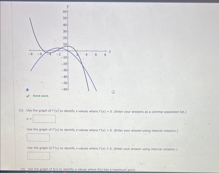 Solved f(x)=7−2x2−3x3 Find f′(x), f′(x)= Greati Graph both | Chegg.com