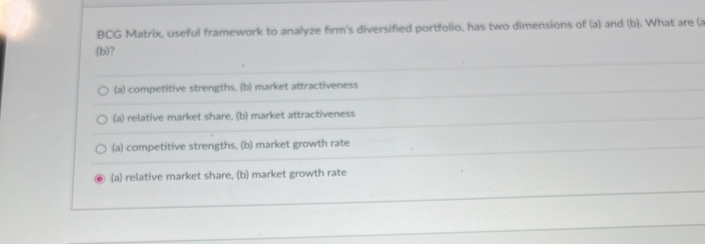 Solved BCG Matrix, useful framework to analyze firm's | Chegg.com