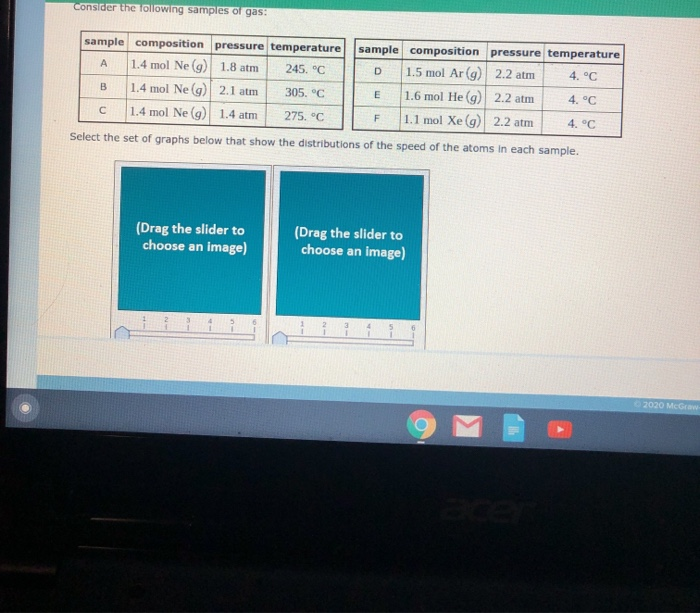 Solved consider the following samples of gas: sample | Chegg.com