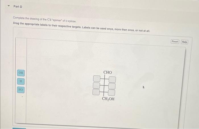Solved Part A Complete the drawing of D-allose, the C3 | Chegg.com