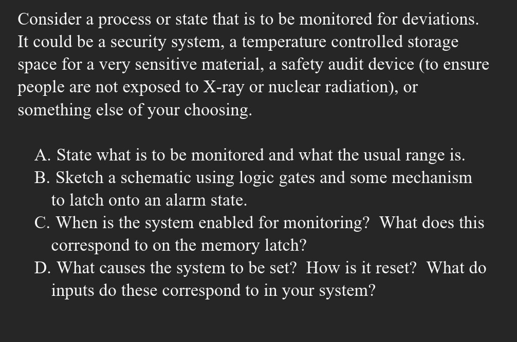 Solved Consider a process or state that is to be monitored | Chegg.com