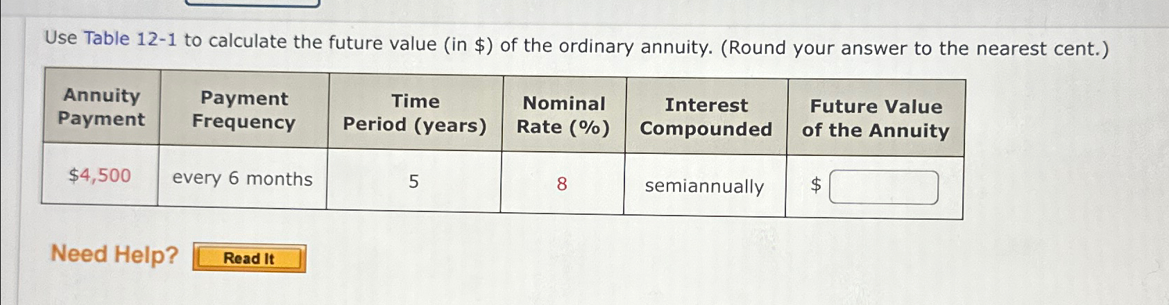 Solved Use Table 12-1 to calculate the future value (in $) | Chegg.com Solved Use Table 12-1 to calculate the future value (in $) | Chegg.com