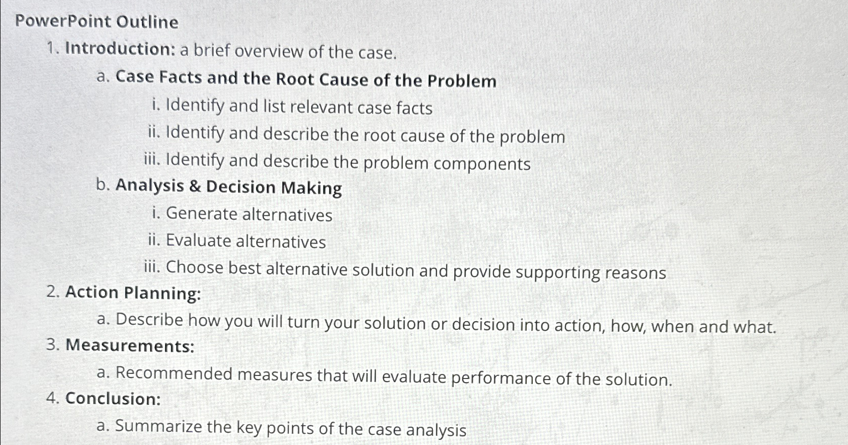 Solved PowerPoint OutlineIntroduction: a brief overview of | Chegg.com
