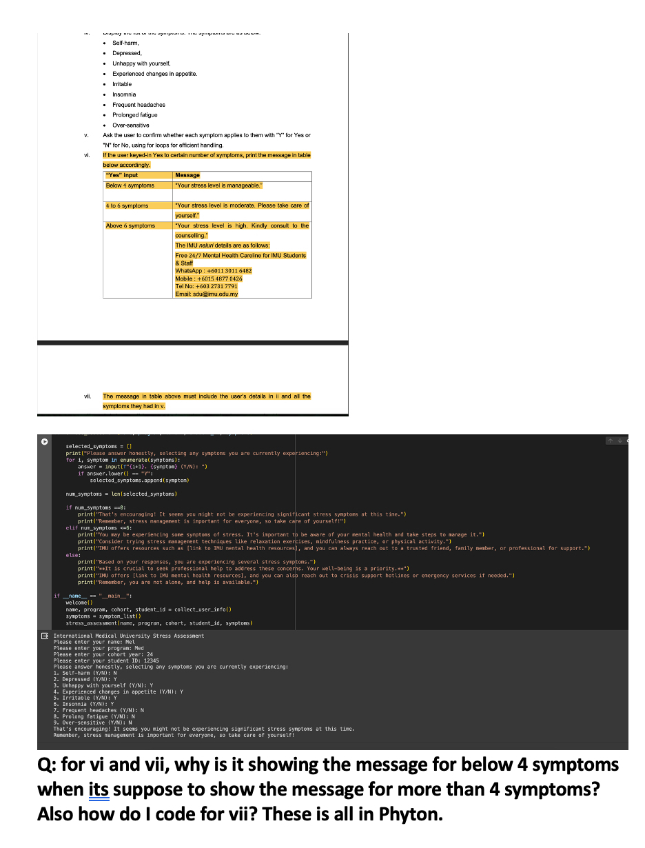 Solved How do i code in python for vi and vii? | Chegg.com