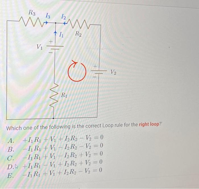 Solved Which one of the following is the correct Loop rule | Chegg.com