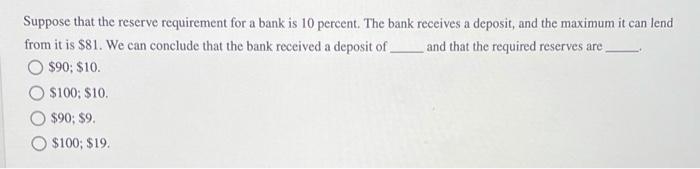 Solved The maximum amount of money that can be created using | Chegg.com