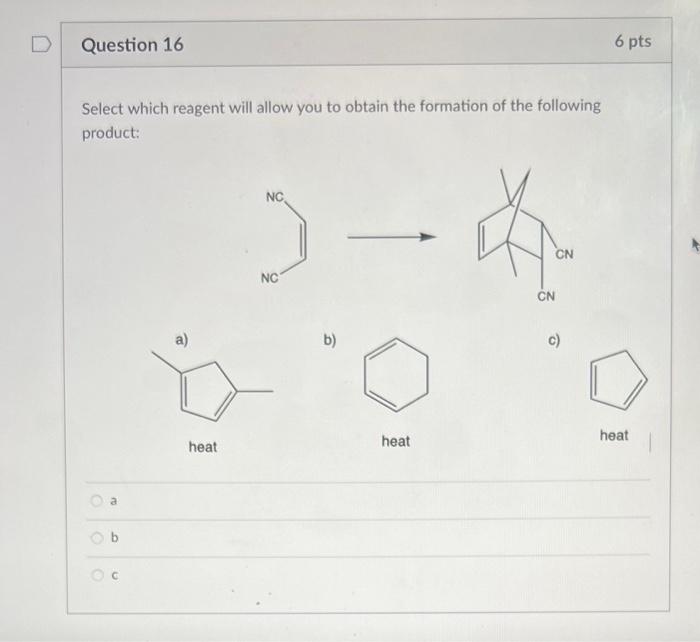 Solved Select which reagent will allow you to obtain the | Chegg.com