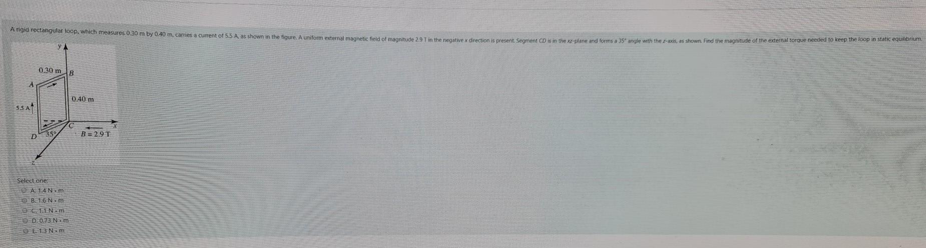 Solved A rigid rectangular loop, which measures 0.30 m by | Chegg.com