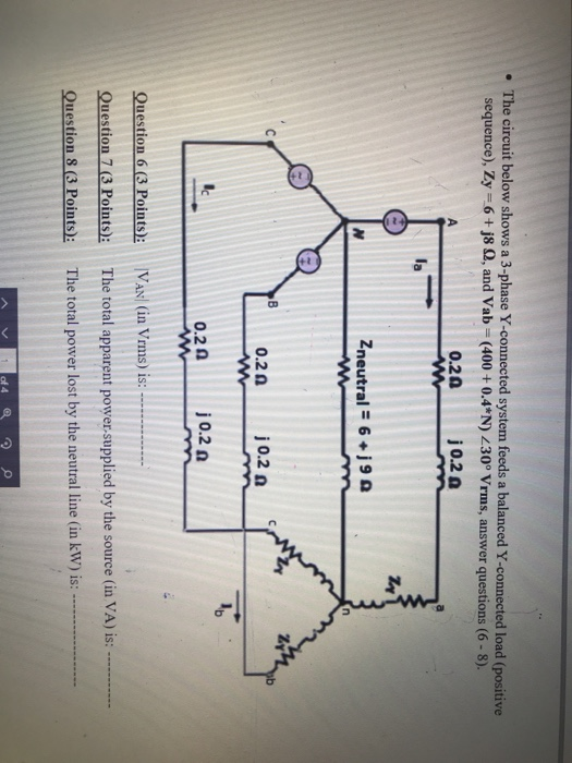 Solved • The circuit below shows a 3-phase Y-connected | Chegg.com