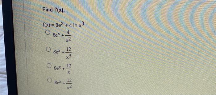 Solved Find f′(x) | Chegg.com