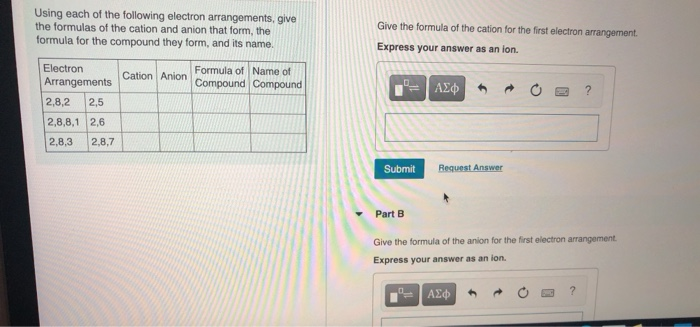 Solved Using each of the following electron arrangements, | Chegg.com