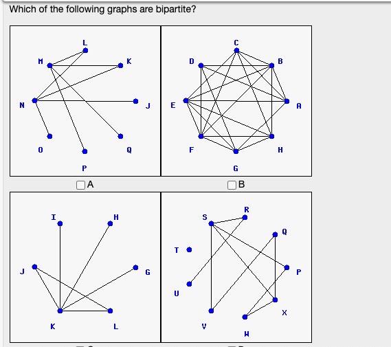 Which of the following graphs are bipartite? | Chegg.com