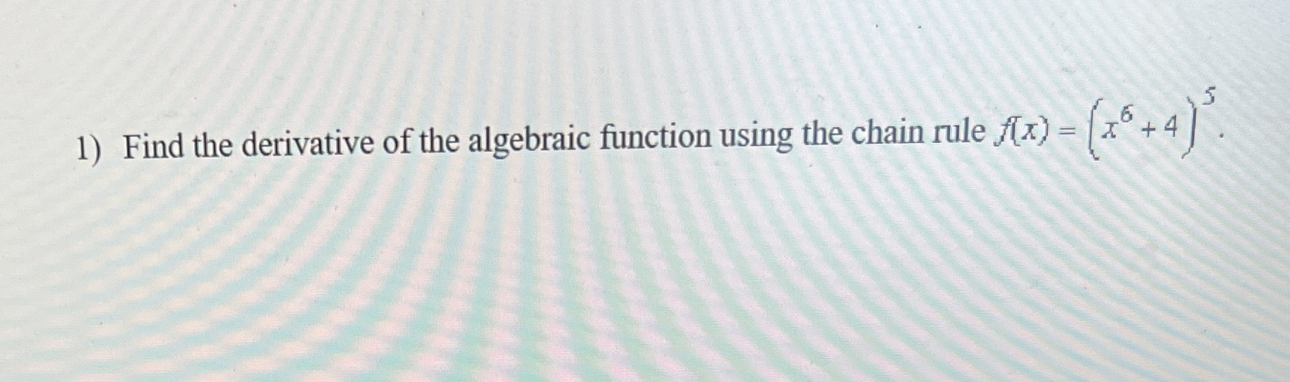 Solved Find the derivative of the algebraic function using | Chegg.com