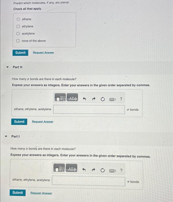 Solved Predict which molecules, if any, are planar. Check | Chegg.com