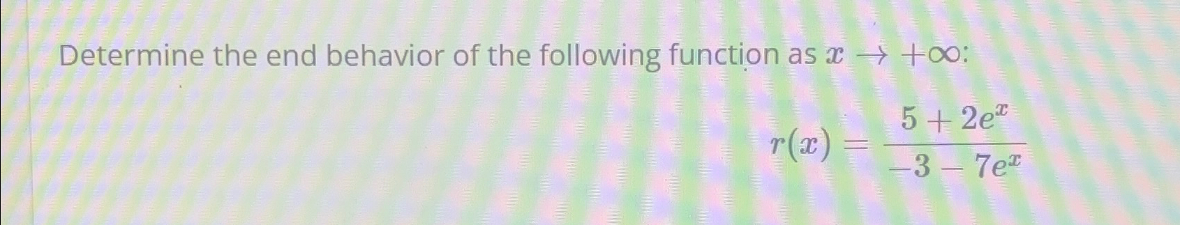 Solved Determine the end behavior of the following function | Chegg.com