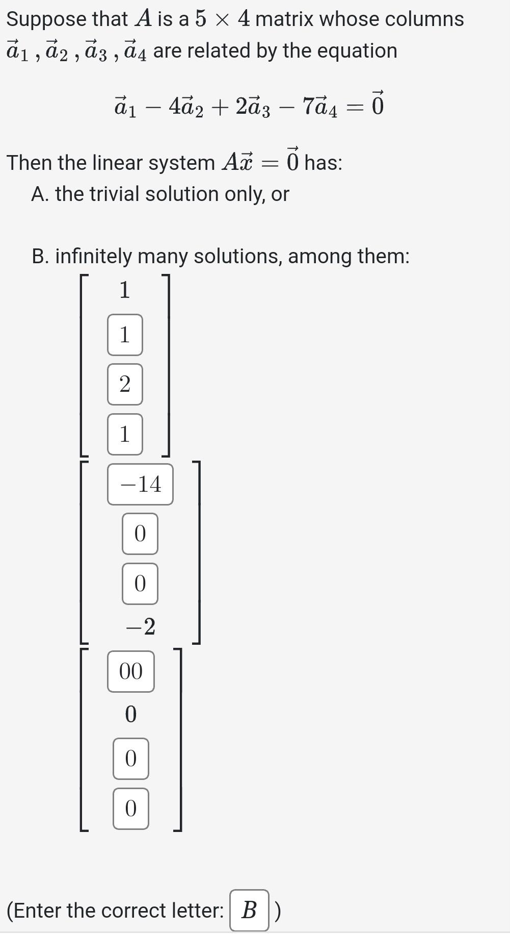 Solved Suppose that A is a 5×4 matrix whose columns | Chegg.com