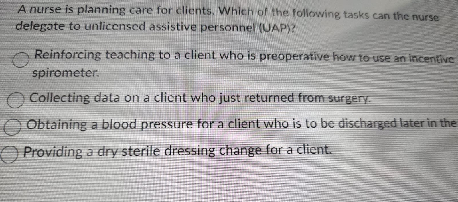 Solved A nurse is planning care for clients. Which of the | Chegg.com