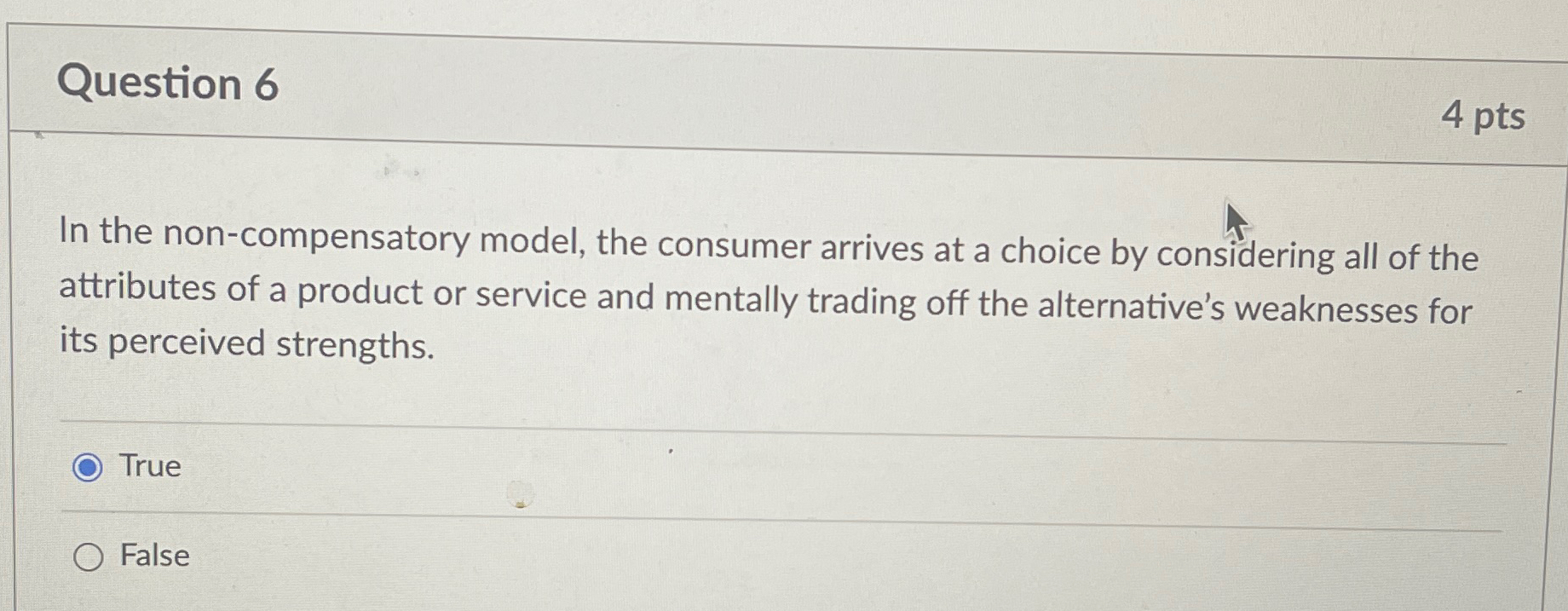 Solved Question 64 ﻿ptsIn the non-compensatory model, the | Chegg.com