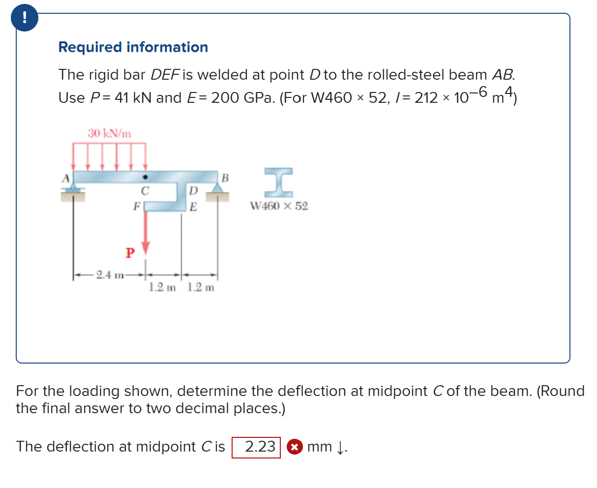 Required informationThe rigid bar DEF is ﻿welded at | Chegg.com