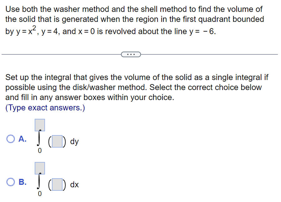 Solved Use both the washer method and the shell method to | Chegg.com