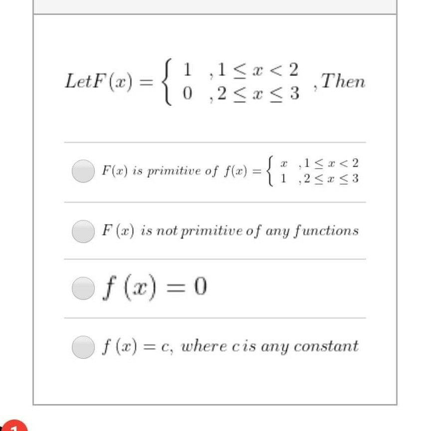 Solved LetF(x) = { 1,1 | Chegg.com