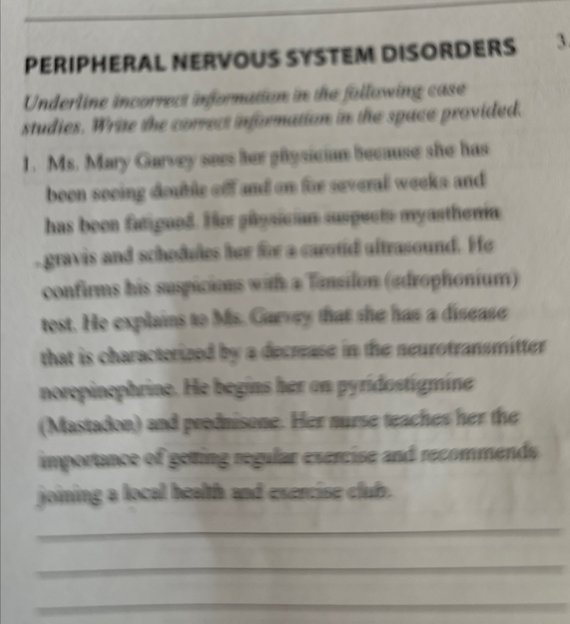 Solved PERIPHERAL NERVOUS SYSTEM DISORDERS3Undertine | Chegg.com