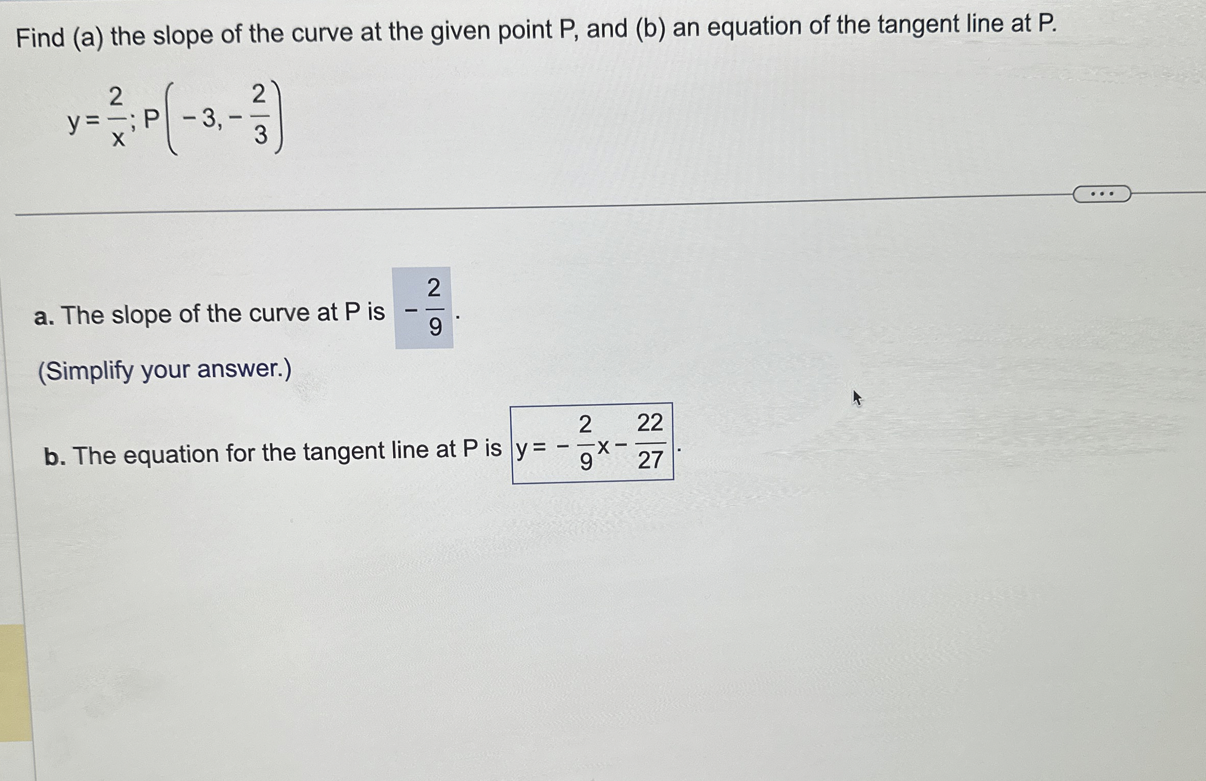 Solved Find (a) ﻿the slope of the curve at the given point | Chegg.com