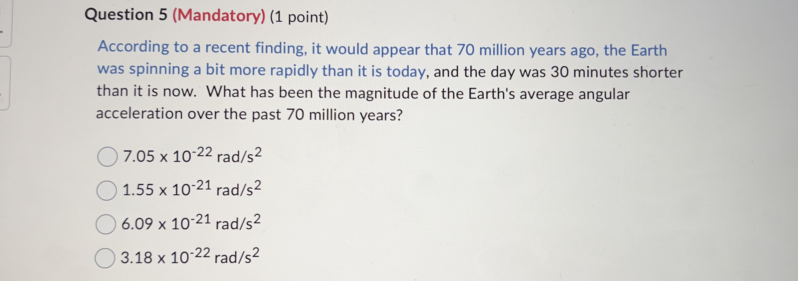 Solved Question 5 (Mandatory) (1 ﻿point) (ENTIRE QUESTION IN | Chegg.com