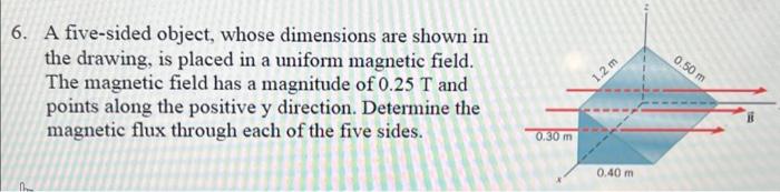 Solved 6. A five-sided object, whose dimensions are shown in | Chegg.com