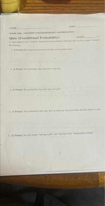 Solved NAME DATE: MATH 1332-COLLEGE (CONTEMPORARY) | Chegg.com