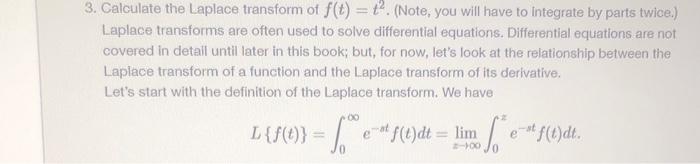 Solved Laplace Transforms In the last few chapters, we have | Chegg.com