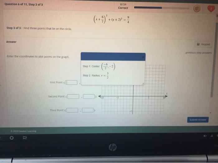 Solved Question 6 of 11, Step 3 of 3 8/19 Correct 9 (3+4)' | Chegg.com