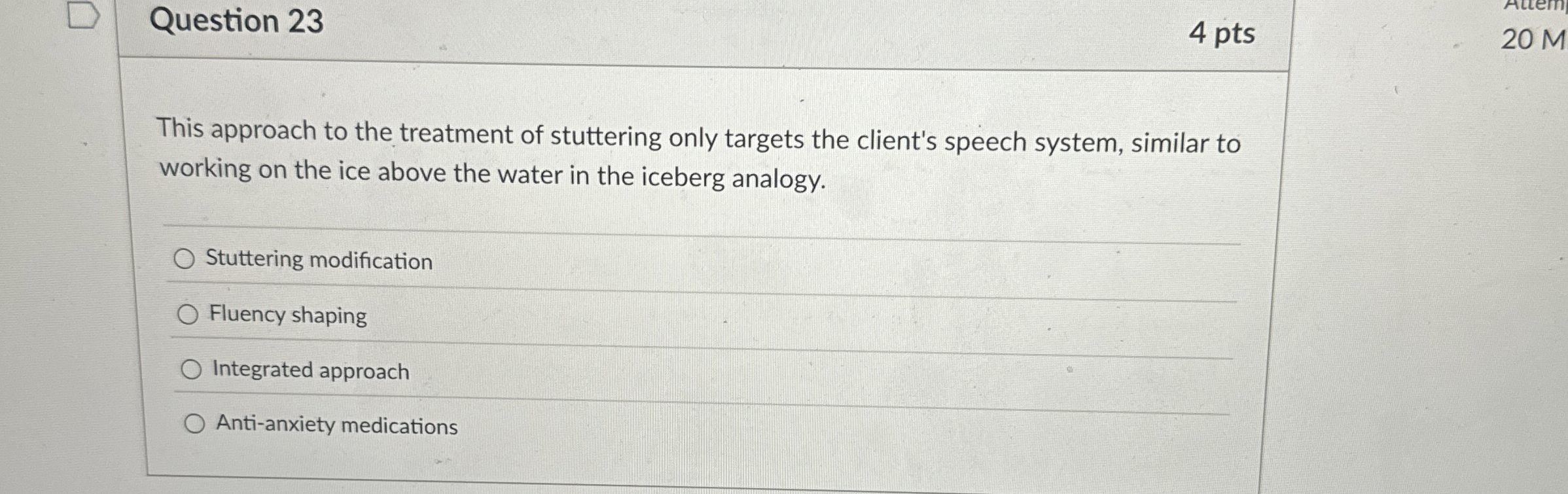 Solved Question 234 ﻿ptsThis approach to the treatment of | Chegg.com