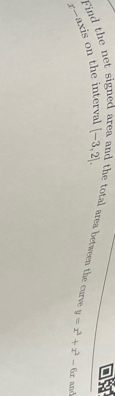 Solved Find the net signed area and the total area between | Chegg.com