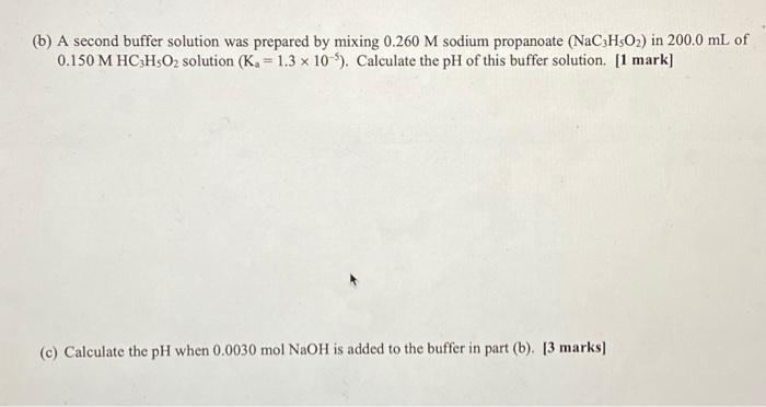 Solved (a) To prepare a buffer solution, what volume of | Chegg.com