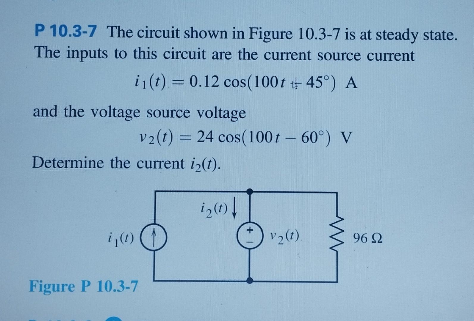 Solved P 10.3-7 The circuit shown in Figure 10.3-7 is at | Chegg.com
