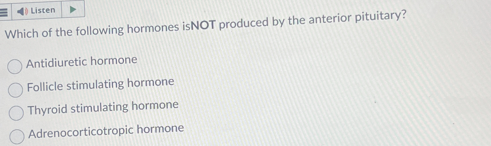Which of the following hormones isNOT produced by the | Chegg.com Which of the following hormones isNOT produced by the | Chegg.com