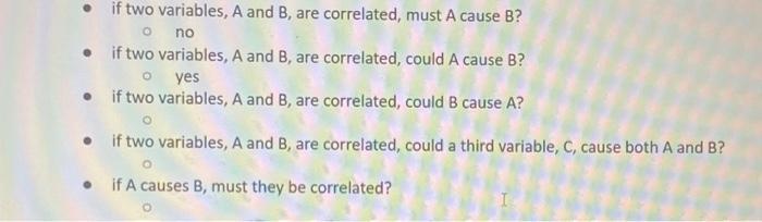 Solved if two variables, A and B, are correlated, must A | Chegg.com