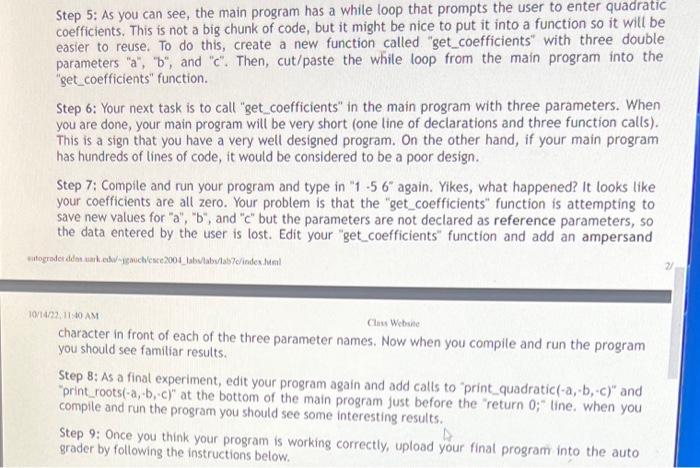 Solved Step 1: Copy this program into your C++program | Chegg.com