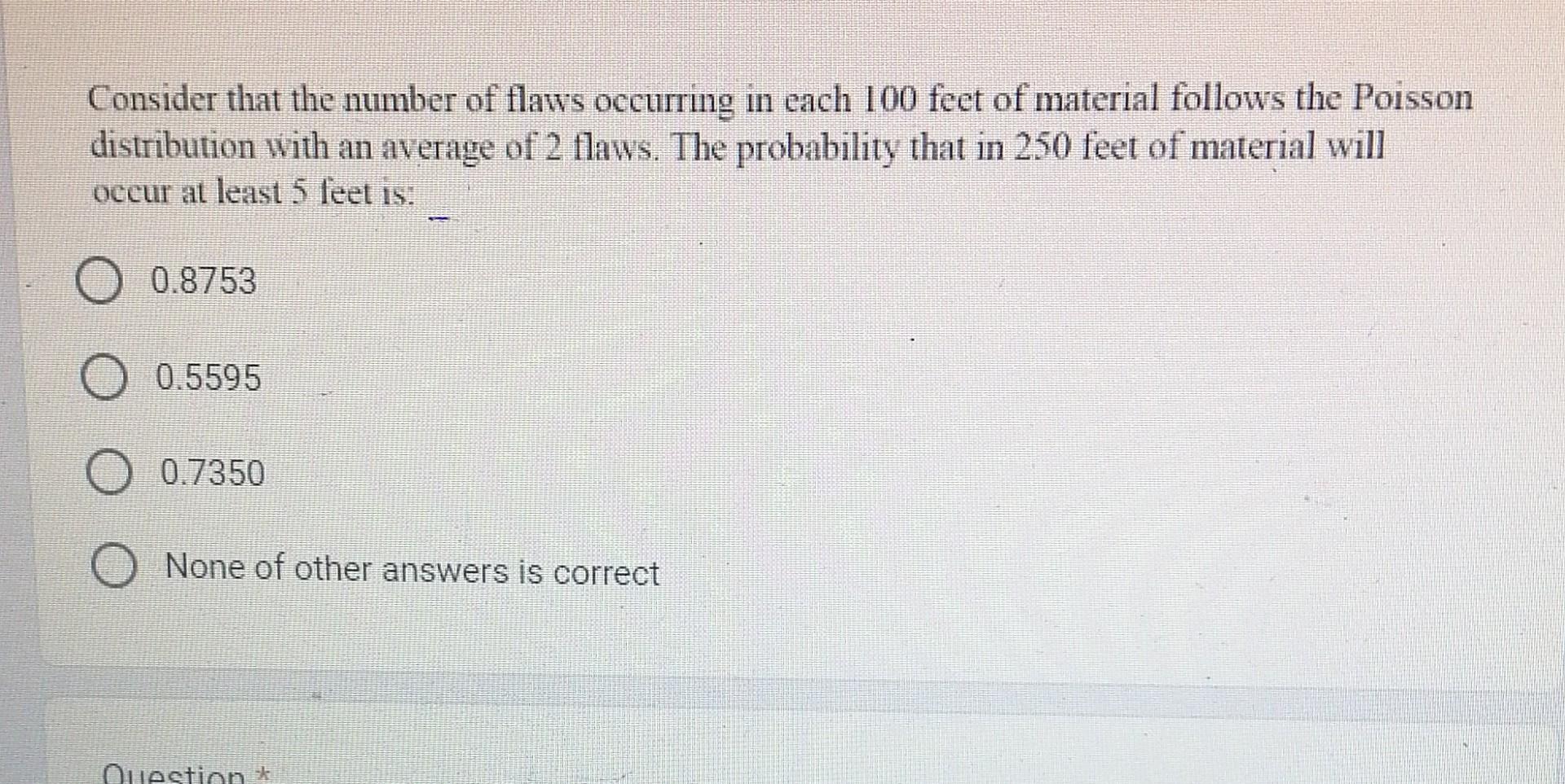 Solved Consider that the number of flaws occurring in each | Chegg.com
