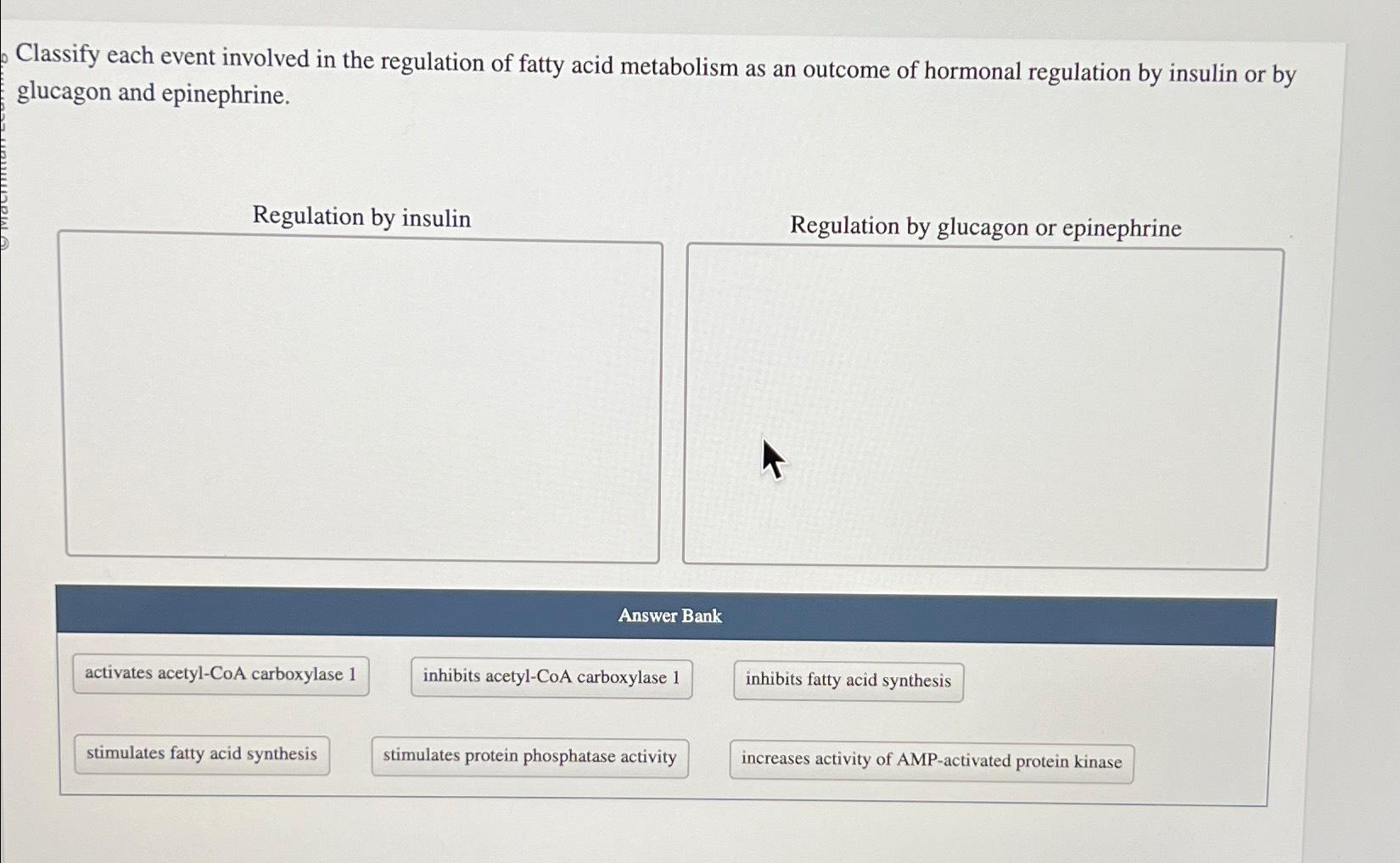 Solved Classify each event involved in the regulation of | Chegg.com