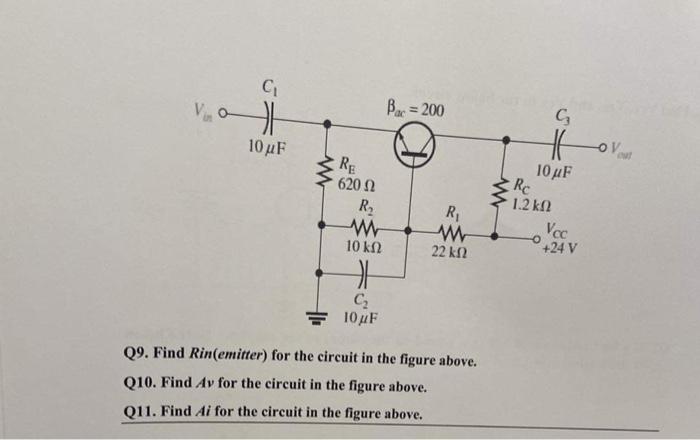 Solved Q9. Find Rin(emitter) for the circuit in the figure | Chegg.com