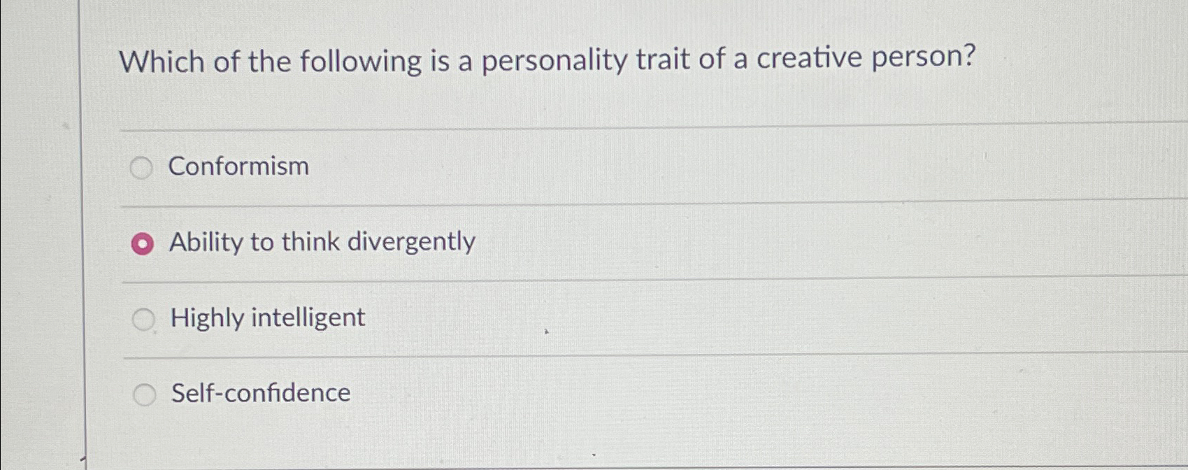 Solved Which of the following is a personality trait of a | Chegg.com