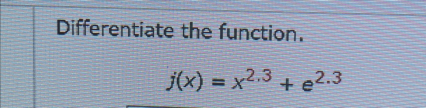 Solved Differentiate the function.f(x)=x2.3+e2.3 | Chegg.com