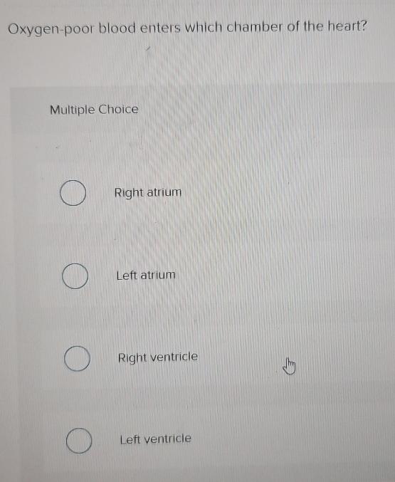 Solved Oxygen-poor blood enters which chamber of the | Chegg.com