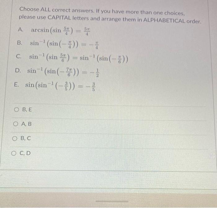 Solved Choose ALL correct answers. If you have more than one | Chegg.com