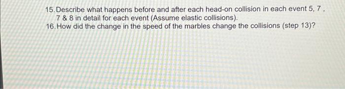 Solved Table 2. Head-on Collision Data- Moving Marbles | Chegg.com