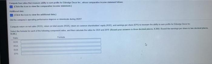 Solved Compute for that are able to camp for tredge Decor | Chegg.com
