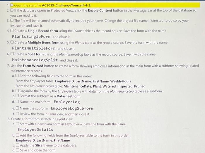 Solved 1. Open the start file AC2019-Challenge Yourself-4-3 | Chegg.com