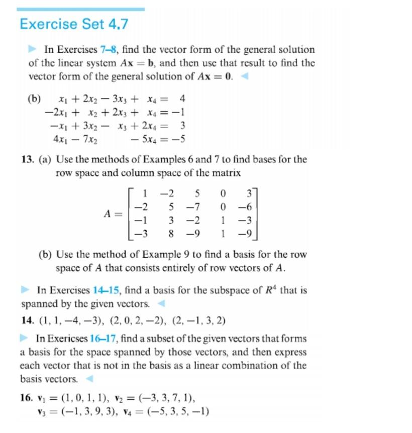 Solved In Exercises 7-8, find the vector form of the general | Chegg.com